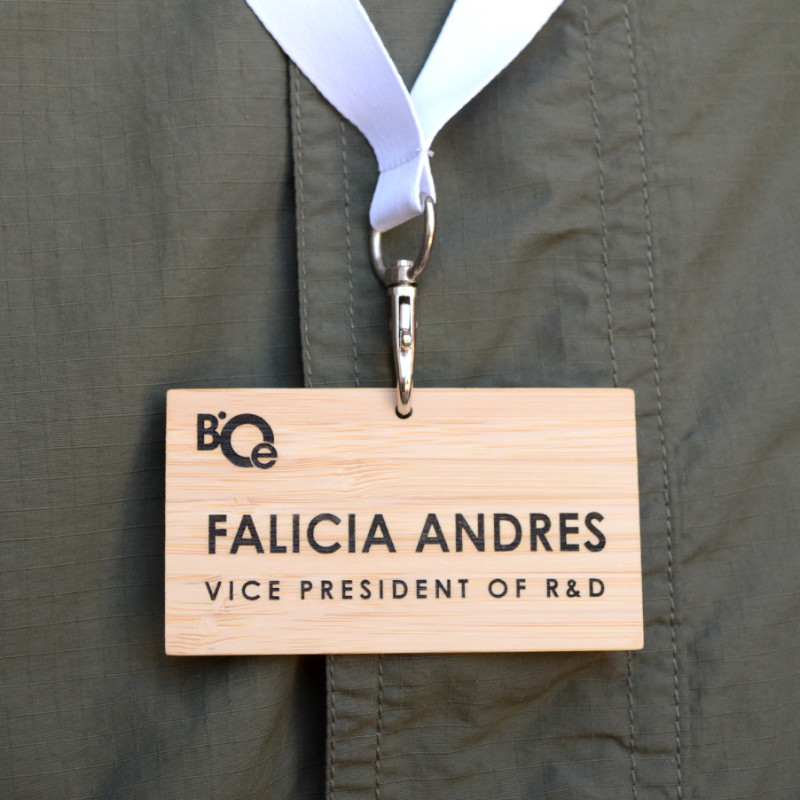 Big Bamboo Name Badge and Lanyard