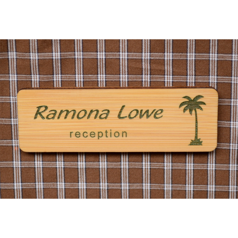 3x1 Engraved Flat Bamboo Name Badge