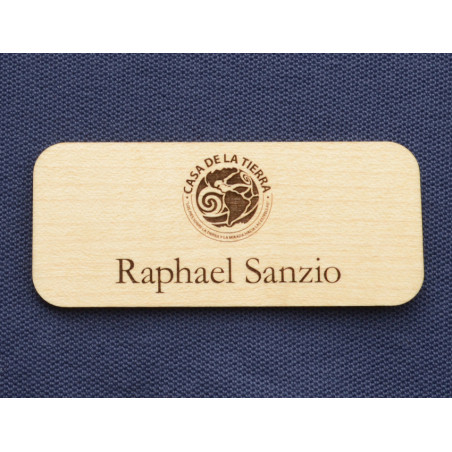 3.5x1.5 Engraved Maple Name Badge with Walnut Core