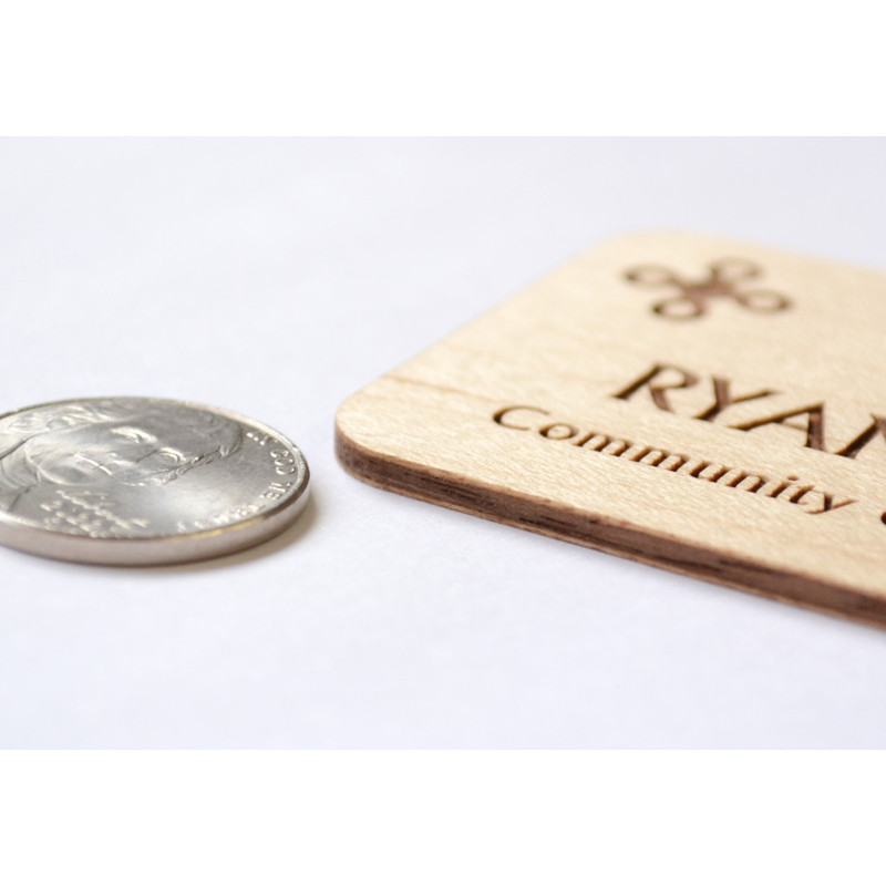 3.5x1.5 Engraved Maple Name Badge with Walnut Core